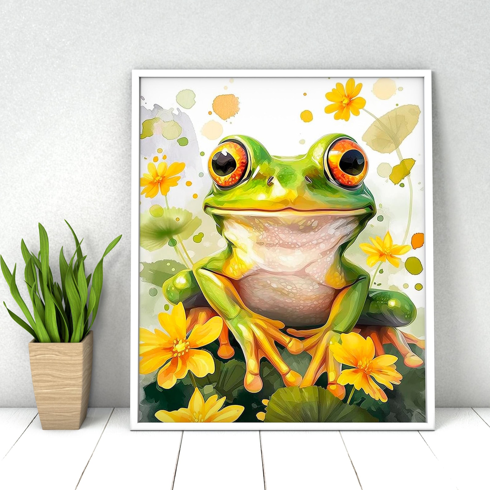 Frog Paint by Numbers Kit: Colorful DIY Acrylic Painting (16x20 In) - Etsy