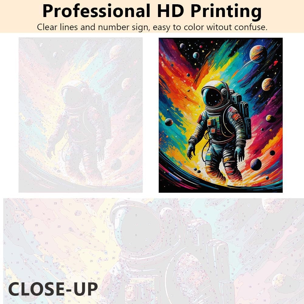 Astronaut Paint by Numbers. Magical Alien World. DIY Kit for Adult ...