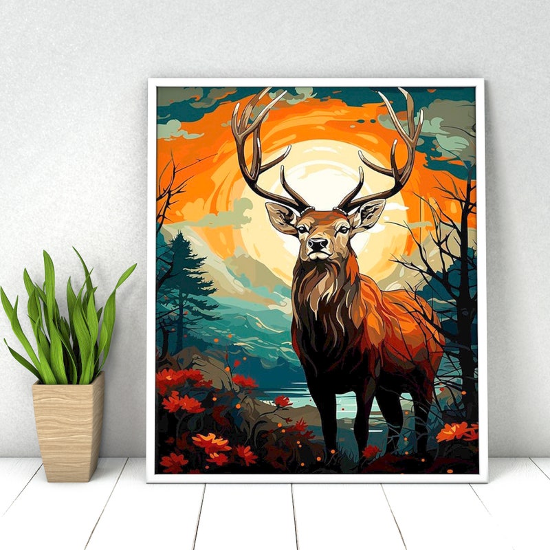 Paint by Number Deer - Etsy