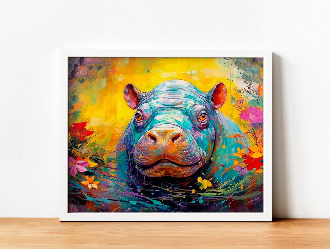 Hippopotamus Paint by Numbers. DIY Kit for Adult. Paint It Yourself ...