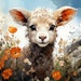 Sheep Paint by Numbers. Cute Sheep in Flowers. DIY Kit for Adult. Paint ...