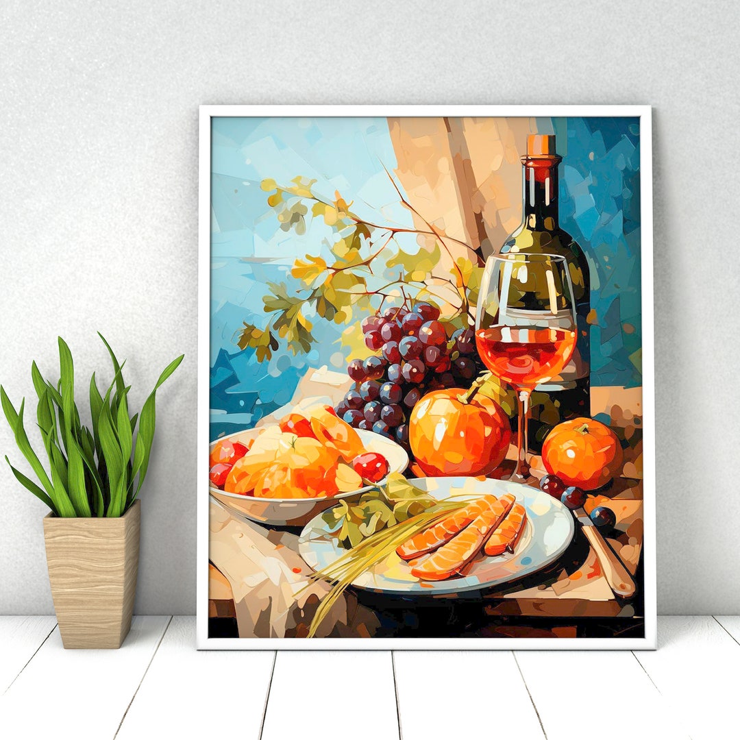 Still Life Paint by Numbers. DIY Kit Adult. Still Life Fruit Wine ...