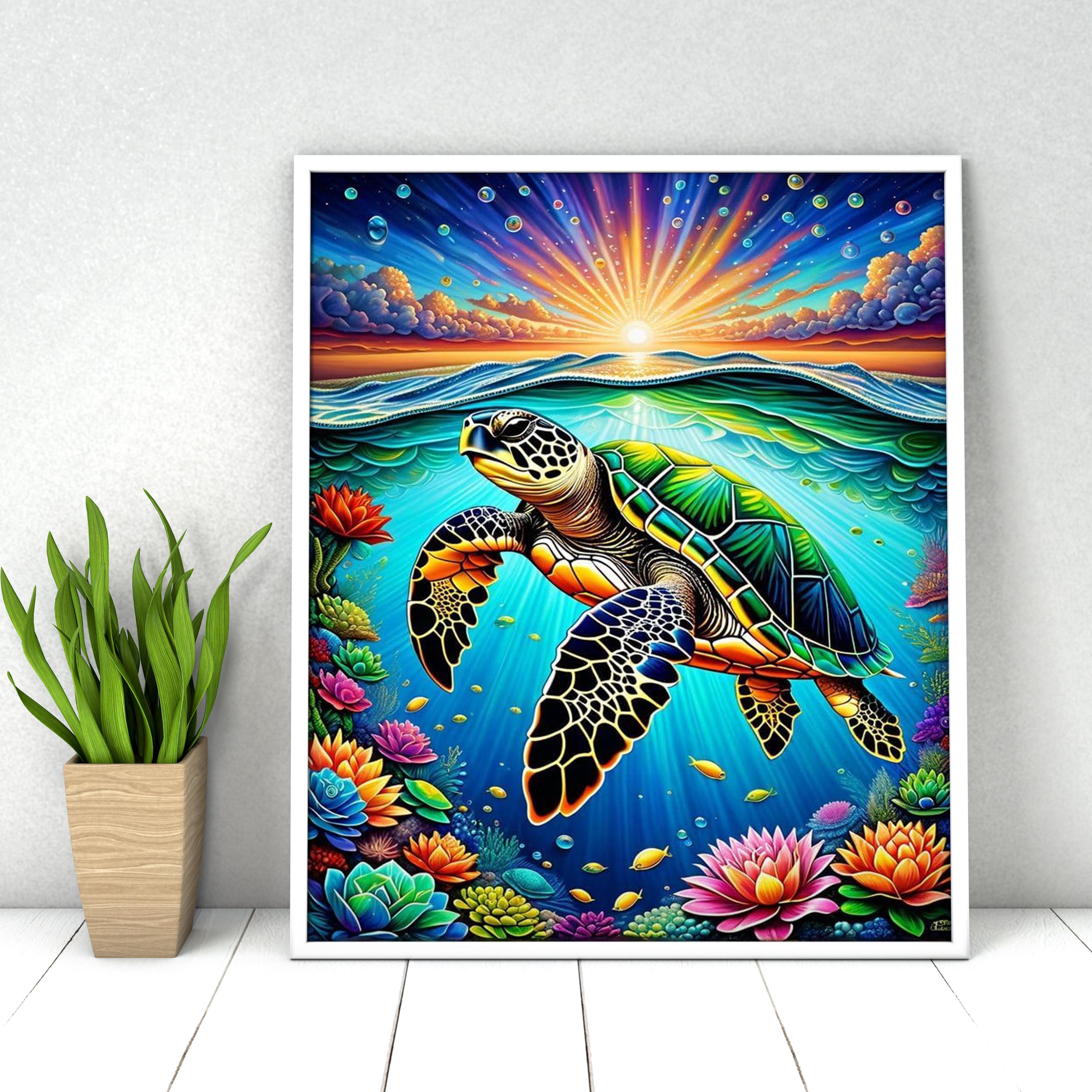 Sea Turtle Paint by Numbers Kit: DIY Acrylic Painting, 16x20 Canvas - Etsy