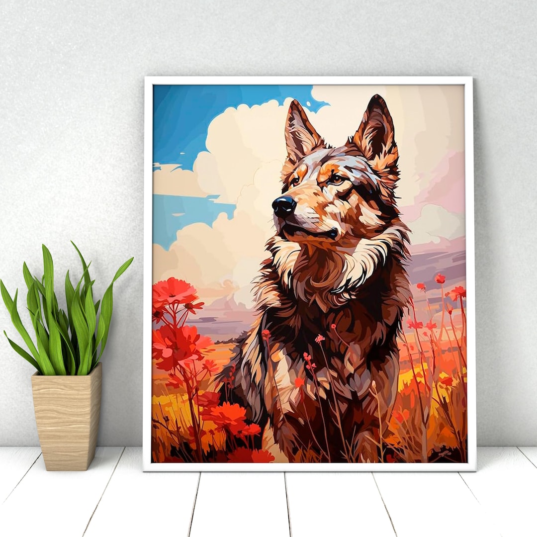 Paint by Numbers Dog. DIY Kit for Adult. Animal Dog. Paint It Yourself ...