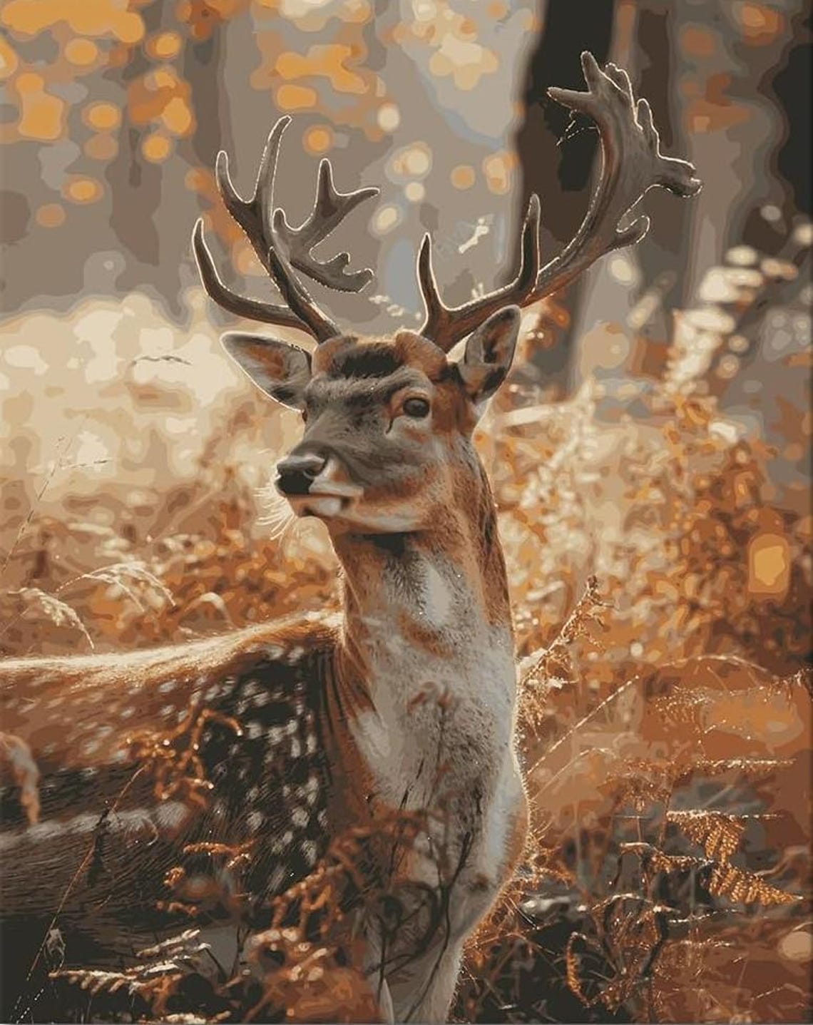 Paint by Numbers Deer Animal. DIY Kit for Adult. Paint It Yourself ...