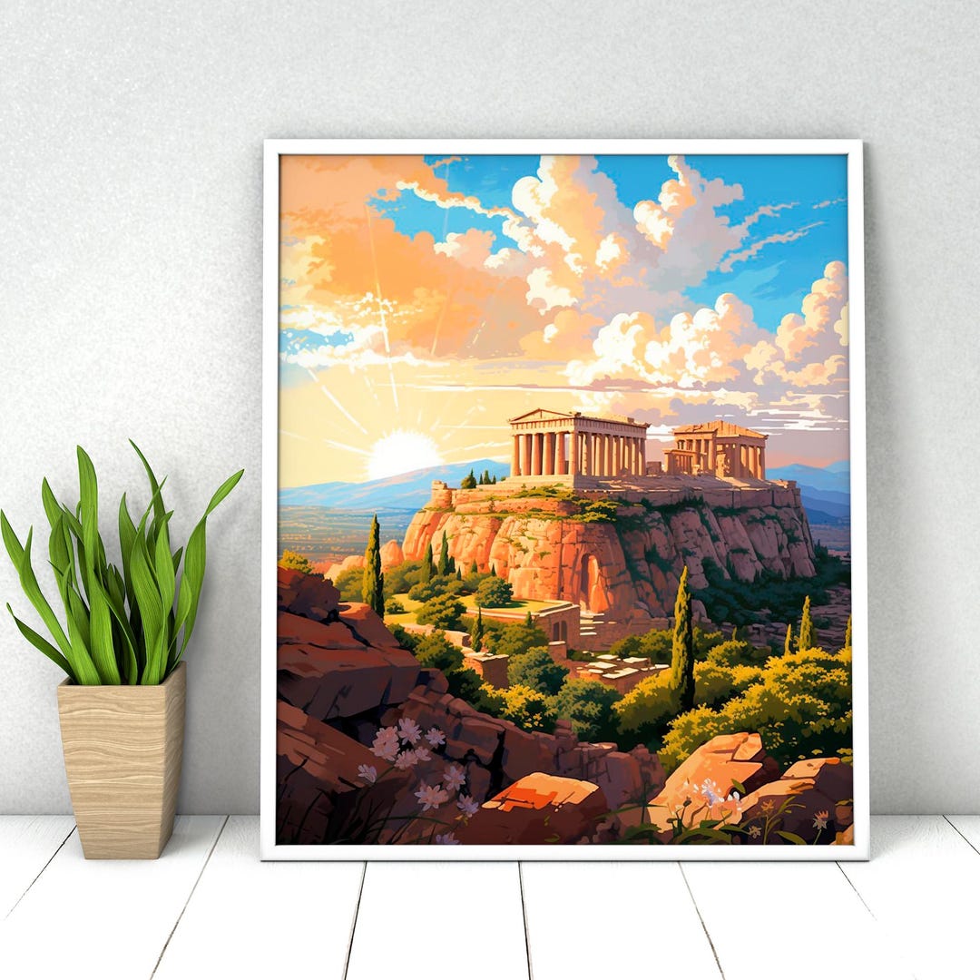 Acropolis Paint by Numbers. DIY Kit for Adult. Athens Acropolis ...