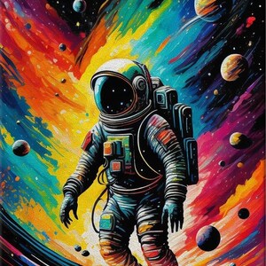 Astronaut Paint by Numbers. Magical Alien World. DIY Kit for Adult ...