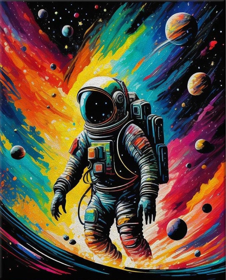 Astronaut Paint by Numbers. Magical Alien World. DIY Kit for Adult ...