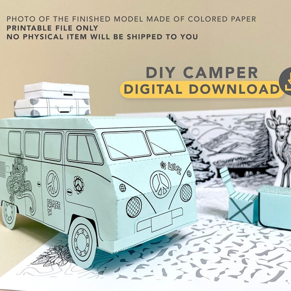Paper Model Camper - Etsy