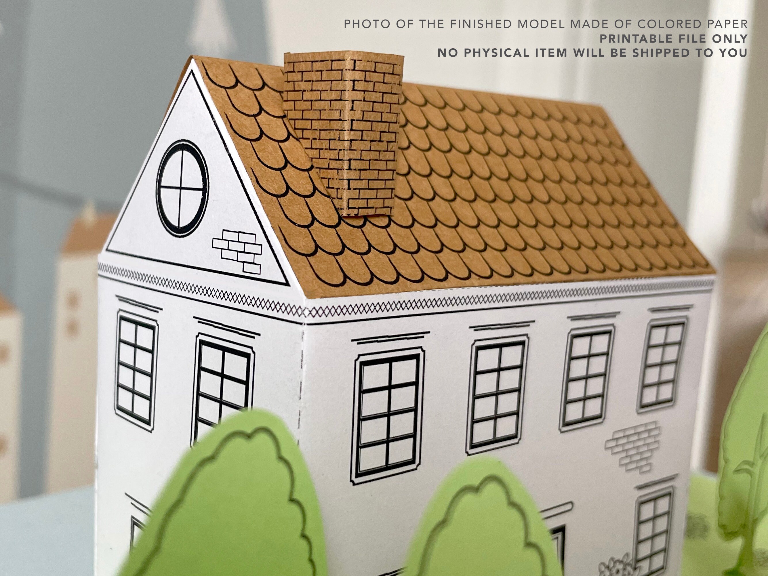 Modelo de casa de papel para niños, hoja de casa imprimible, casa de ...