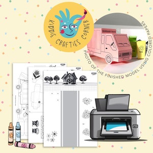 Printable Garbage Truck Model, Paper Trash Truck, Garbage Truck Paper ...