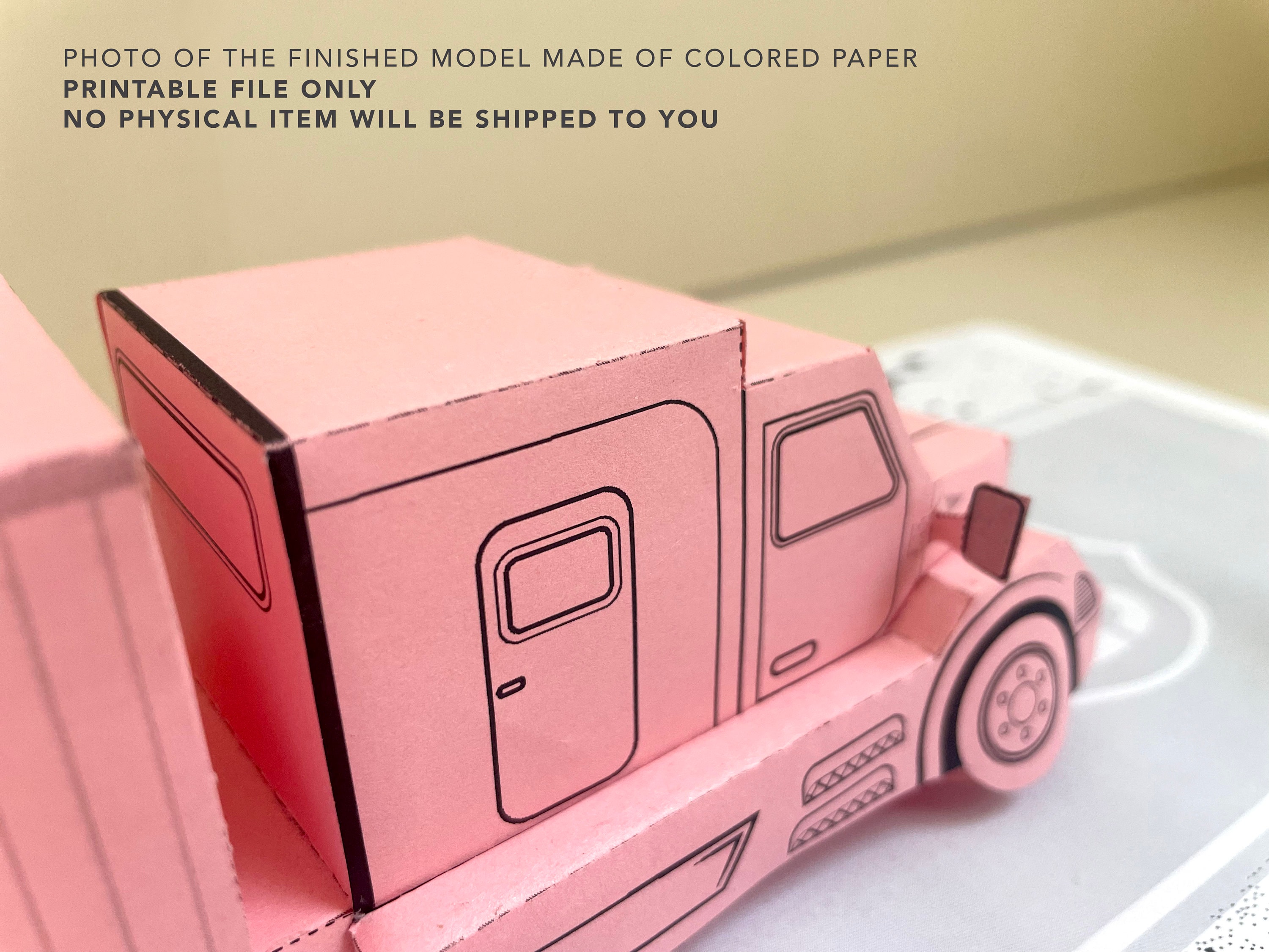 Printable Lorry Model, Paper Toy Lorry, Paper Truck DIY, American Lorry ...