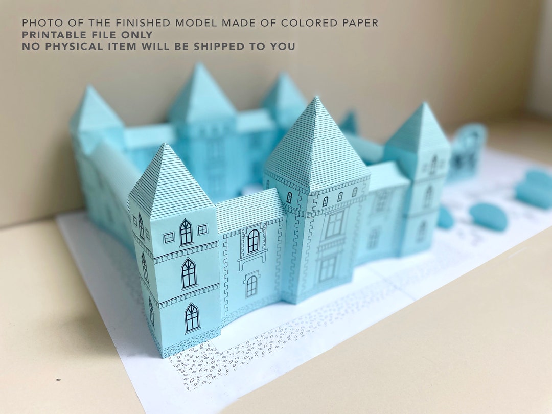 Castle Paper Toy, Printable Castle Model, Paper Castle Set, Printable ...