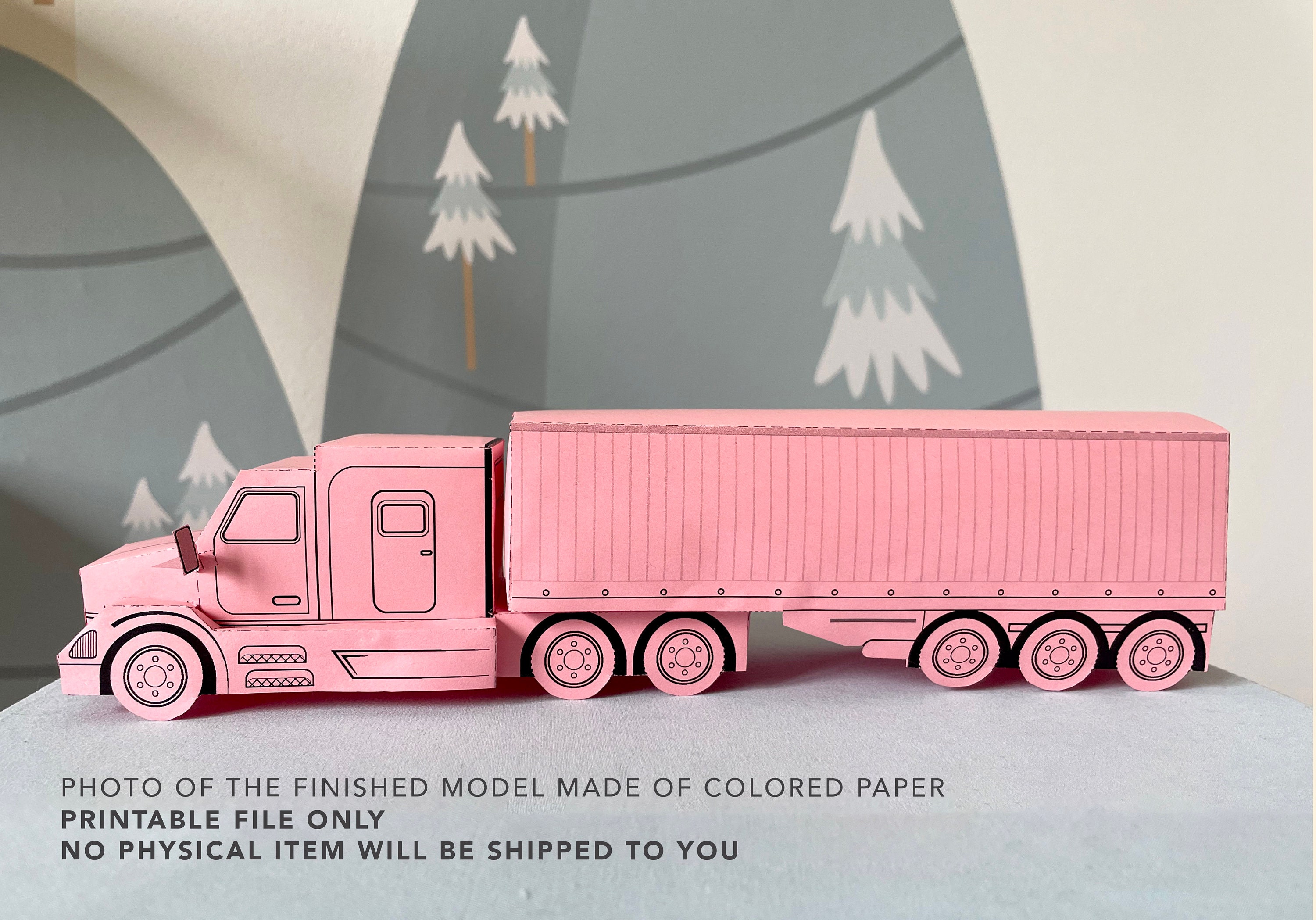 Printable Lorry Model, Paper Toy Lorry, Paper Truck DIY, American Lorry ...