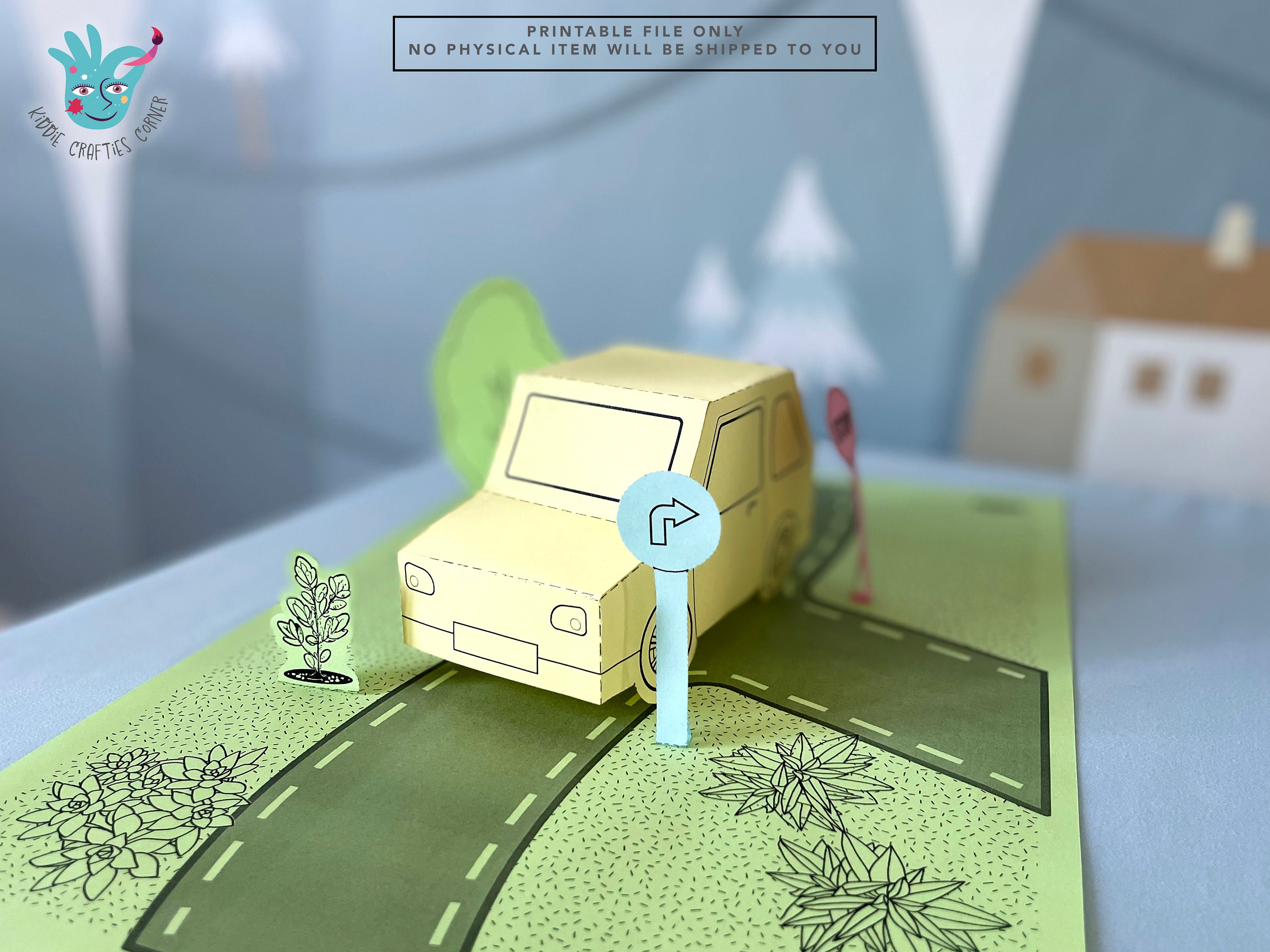 Printable Paper Car Model, DIY Digital Car Model, Cutout Car Set, Paper ...