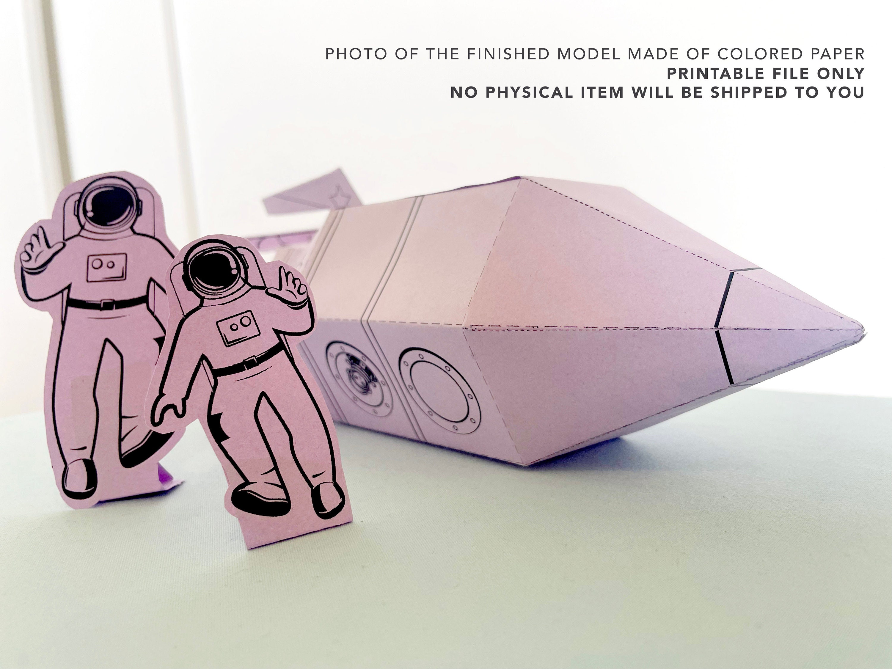 Printable Rocket Toy DIY, Paper Rocket Model, Space Rocket Toy, Digital ...