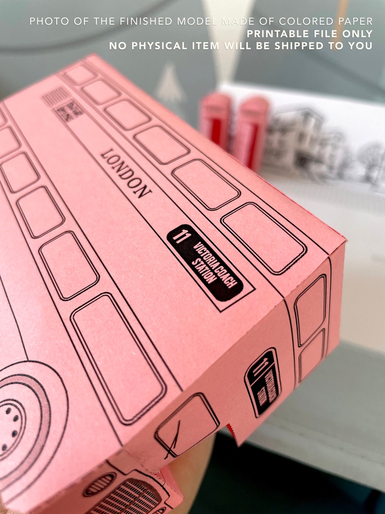 Printable Double Decker Paper Model, Double-decker DIY, English Bus ...