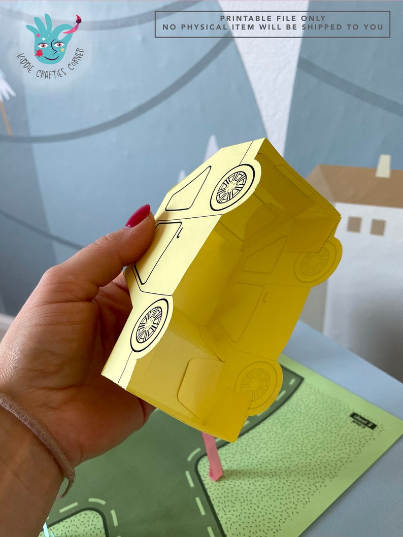 Printable Paper Car Model, DIY Digital Car Model, Cutout Car Set, Paper ...