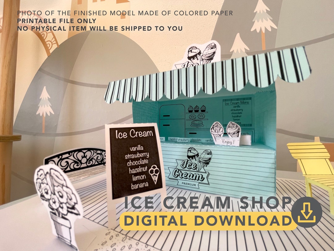 Printable Ice Cream Shop DIY, Ice Cream Store DIY, Ice Cream Parlour ...