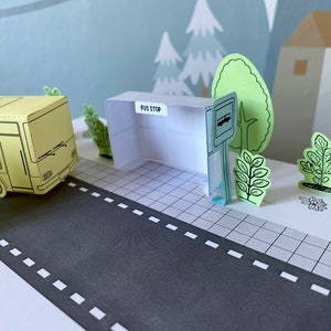 Printable Paper Bus Model, DIY Bus Toy, Paper Bus for Kids, Digital Bus ...