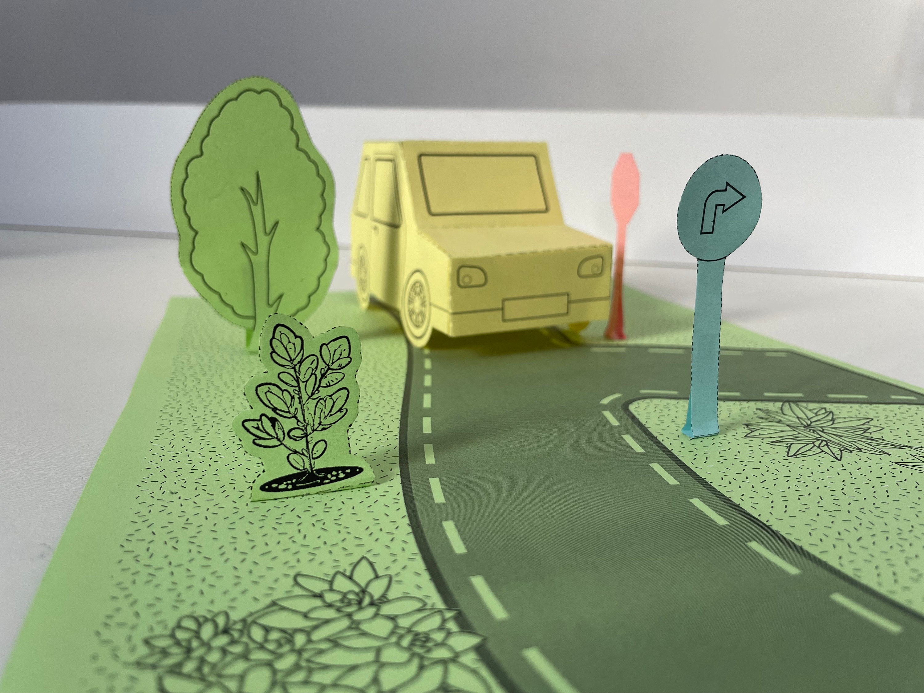 Printable Paper Car Model, DIY Digital Car Model, Cutout Car Set, Paper ...