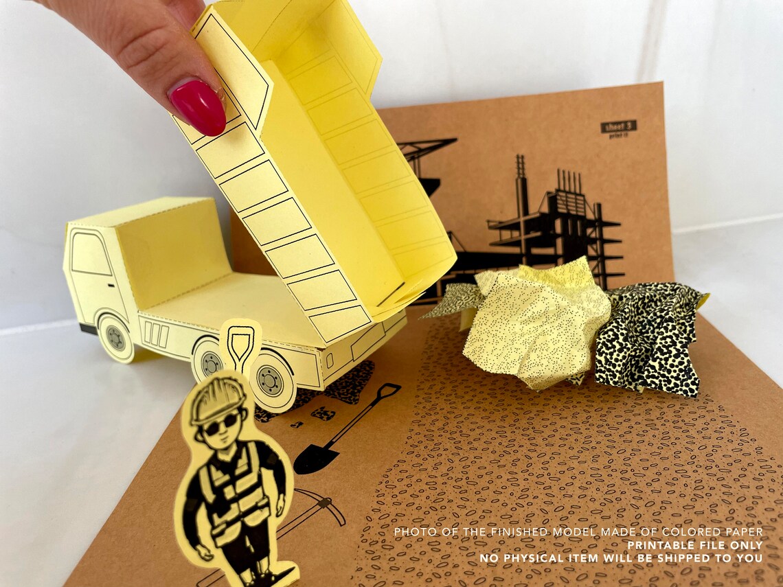 Dump Truck Model, Printable Tipper Truck Model, Printable Truck Set ...