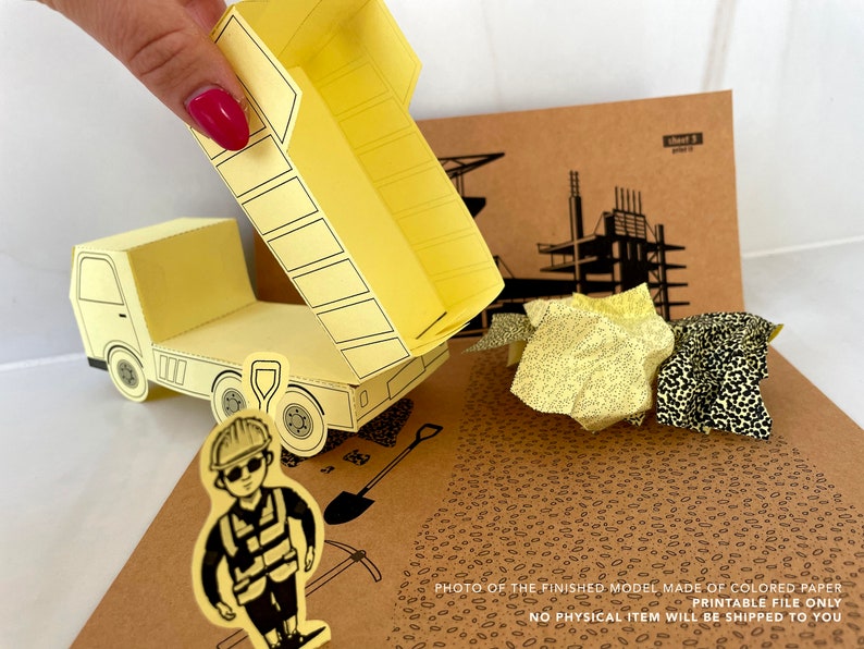 Dump Truck Model, Printable Tipper Truck Model, Printable Truck Set ...