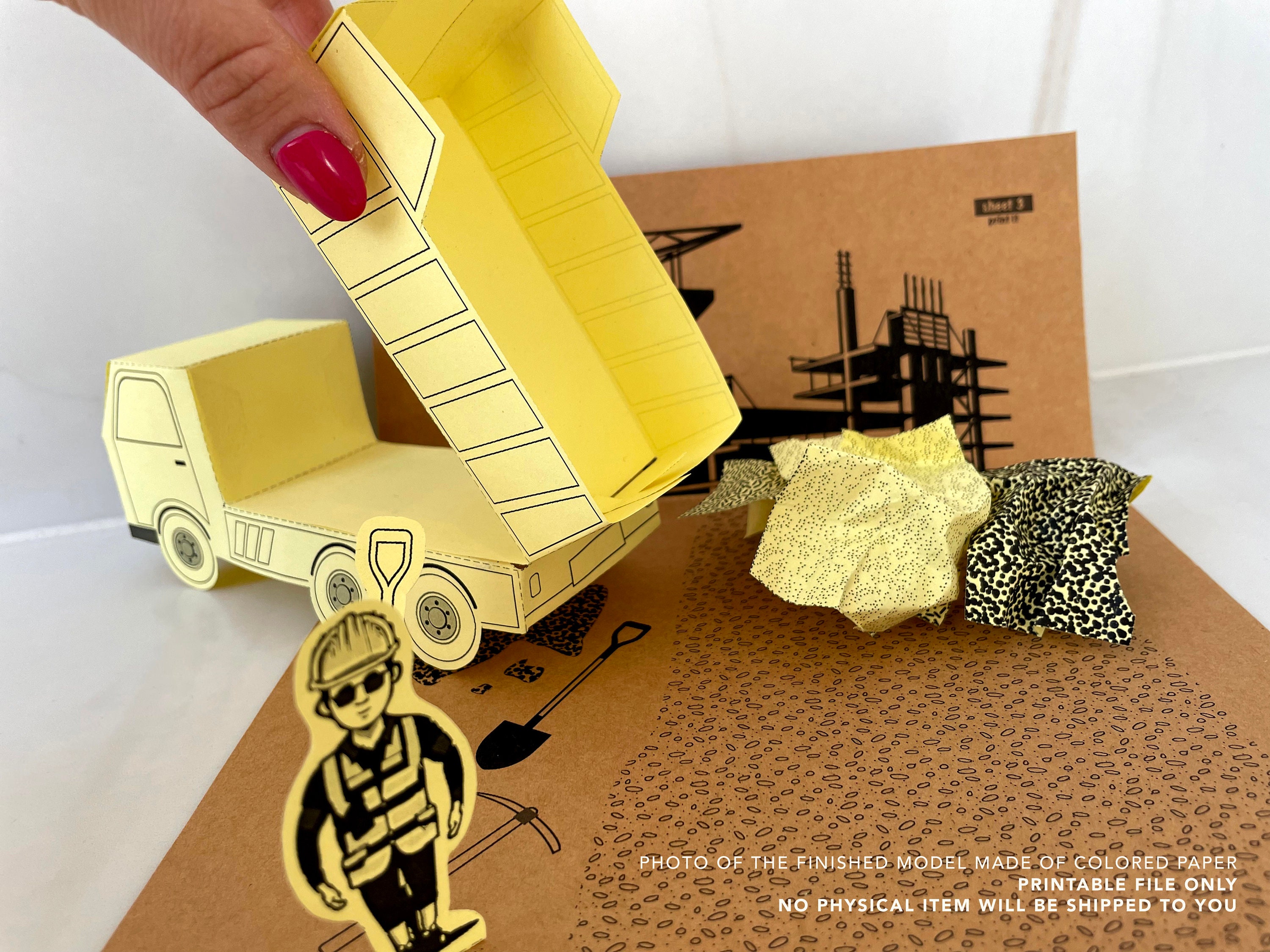 Dump Truck Model, Printable Tipper Truck Model, Printable Truck Set ...