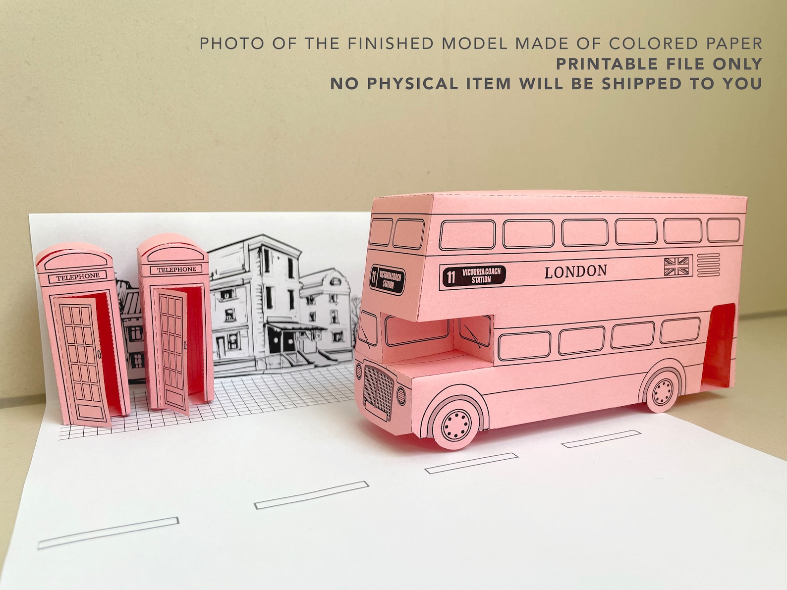 Printable Double Decker Paper Model, Double-decker DIY, English Bus ...