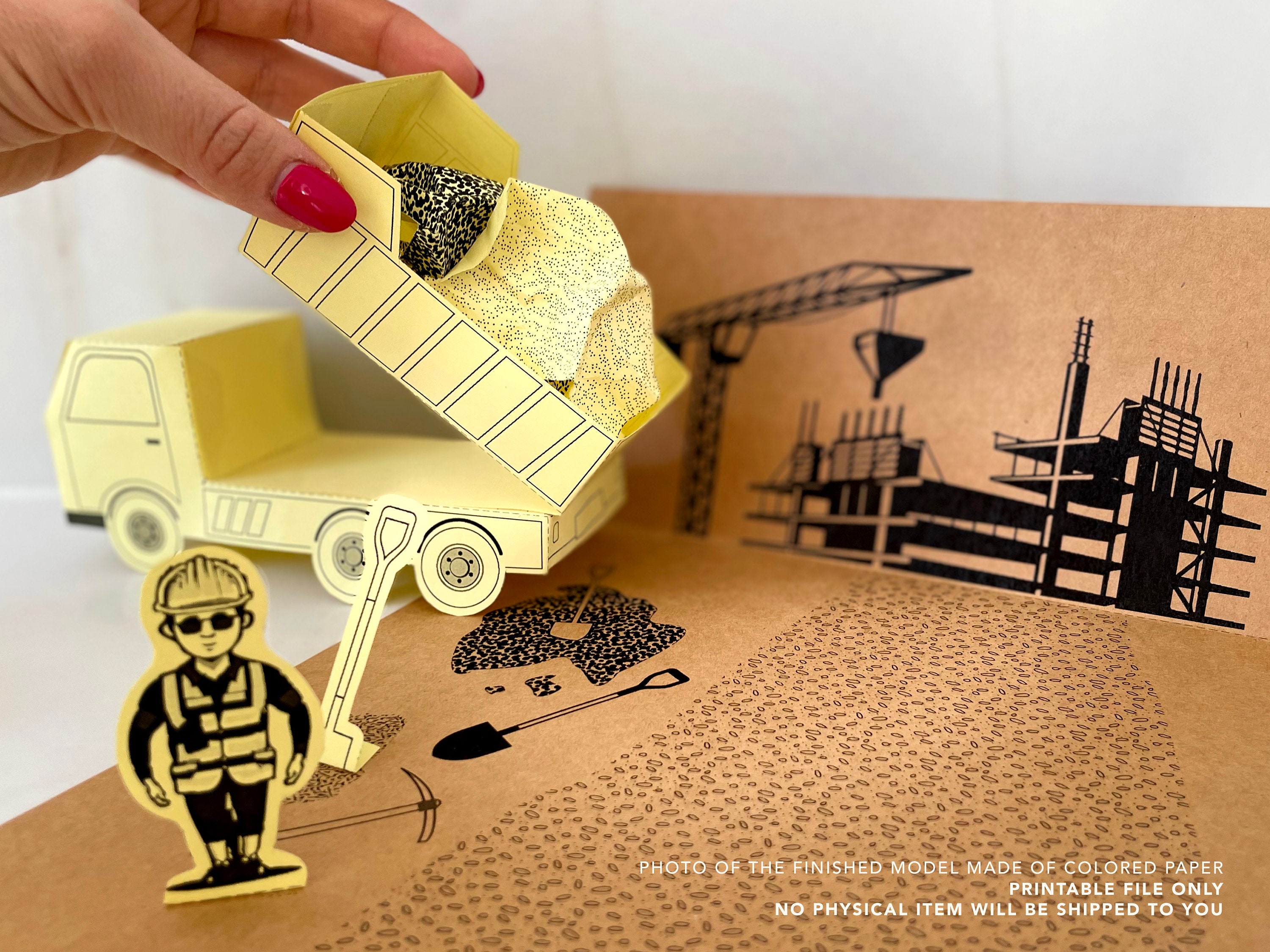 Paper Dump Truck Model DIY, Printable Tipper Truck Model, Digital ...