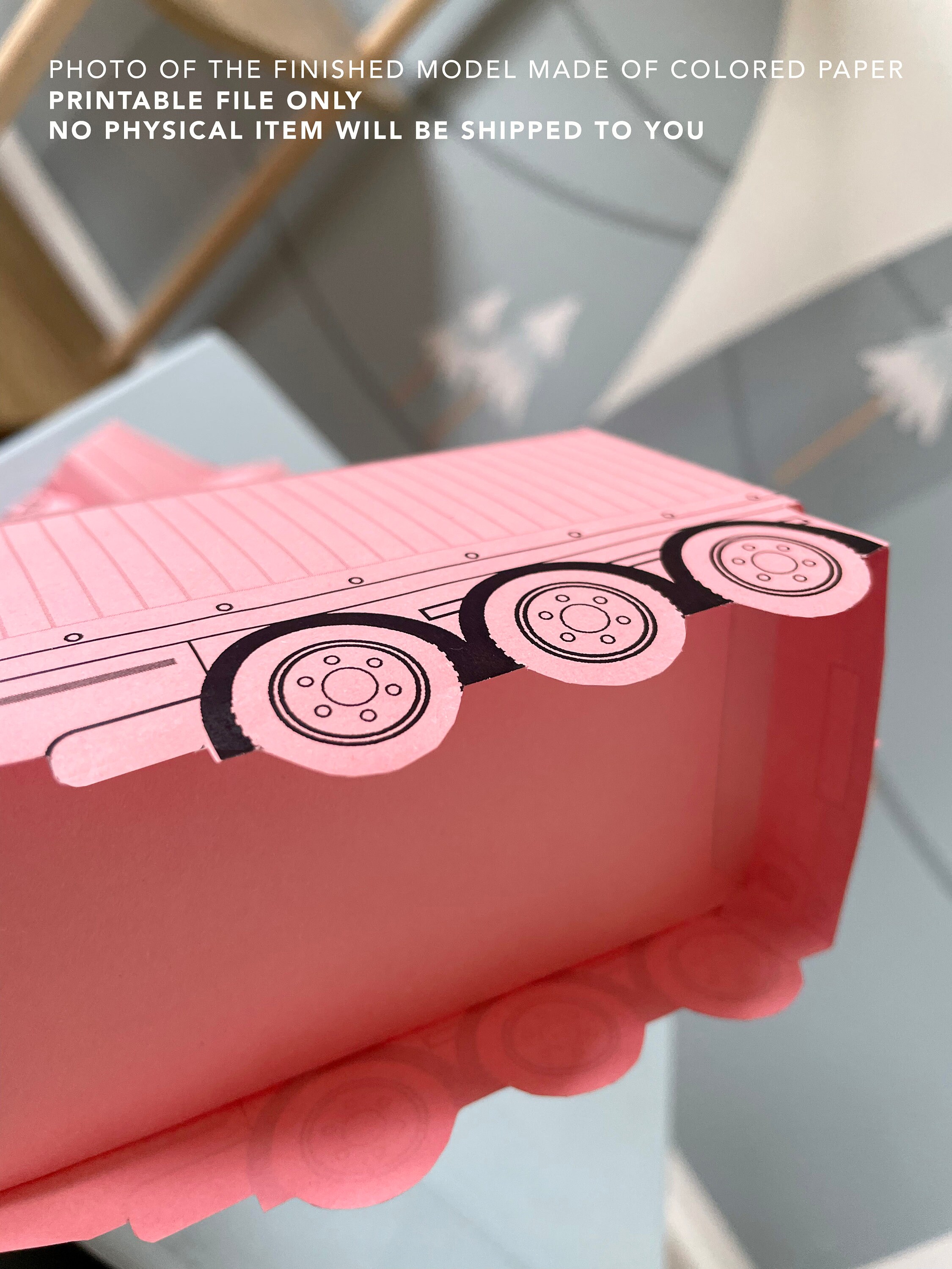 Printable Lorry Model, Paper Toy Lorry, Paper Truck DIY, American Lorry ...