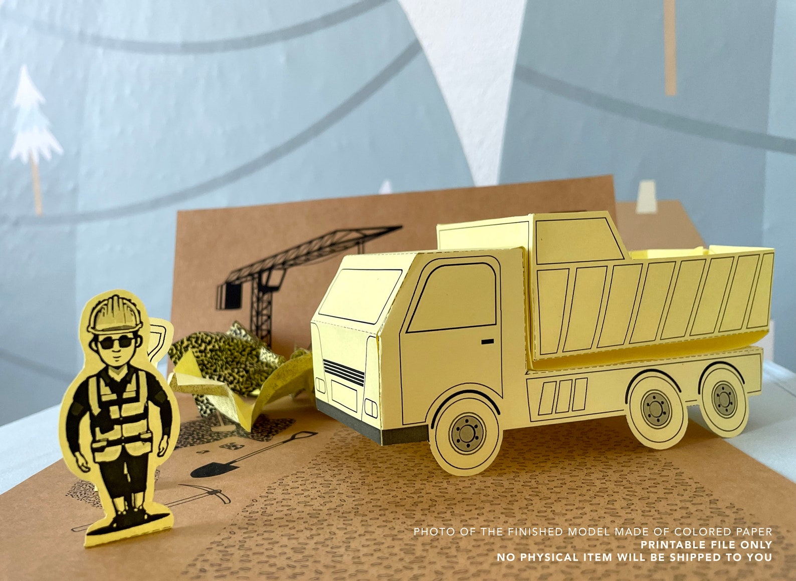 Dump Truck Model, Printable Tipper Truck Model, Printable Truck Set ...