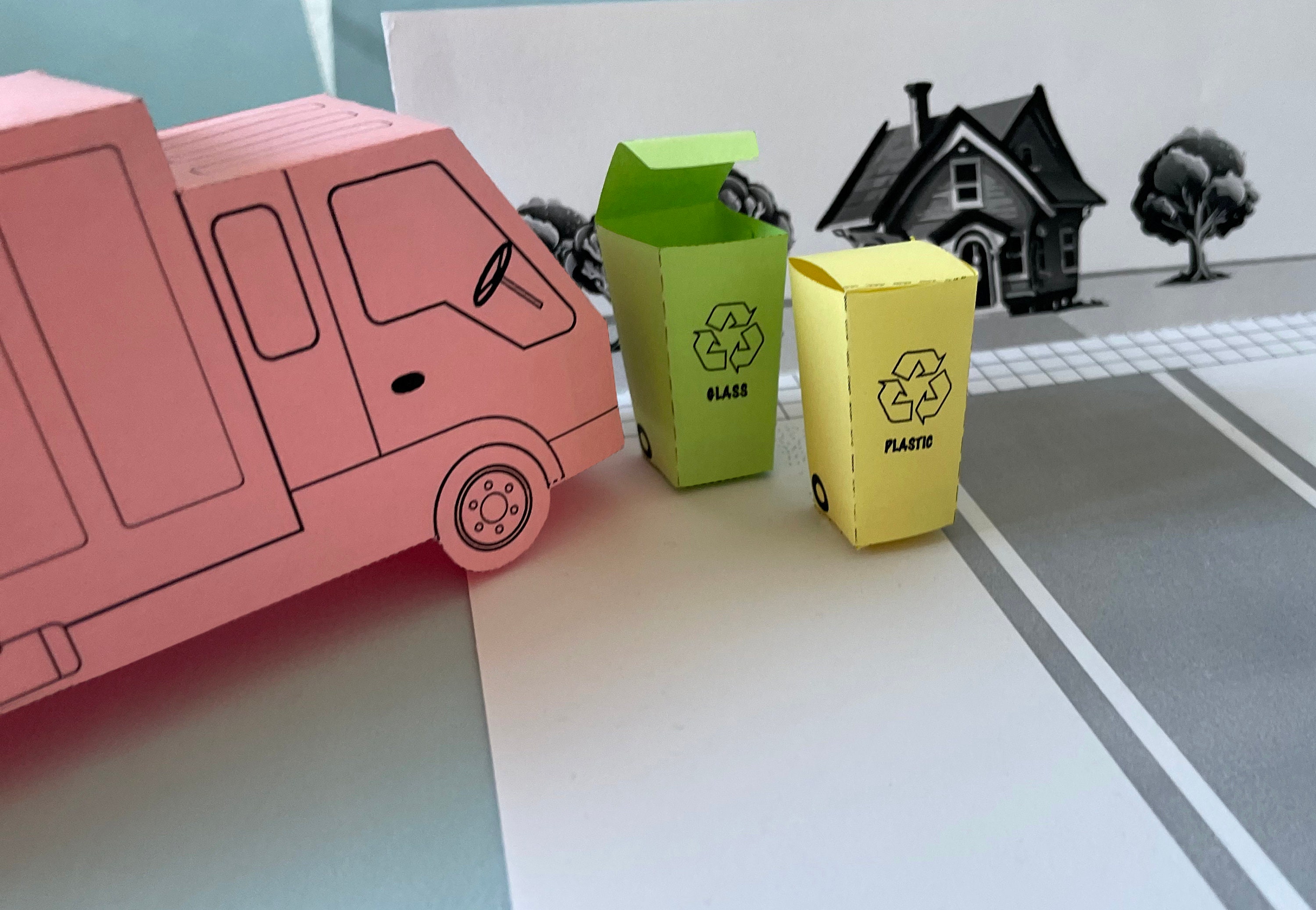 Printable Garbage Truck Model, Paper Trash Truck, Garbage Truck Paper ...