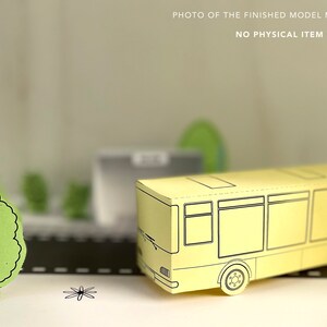 Printable Paper Bus Model, DIY Bus Toy, Paper Bus for Kids, Digital Bus ...