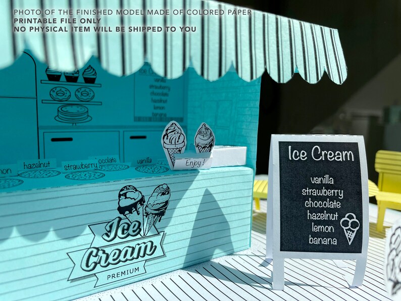 Printable Ice Cream Shop DIY, Ice Cream Store DIY, Ice Cream Parlour ...