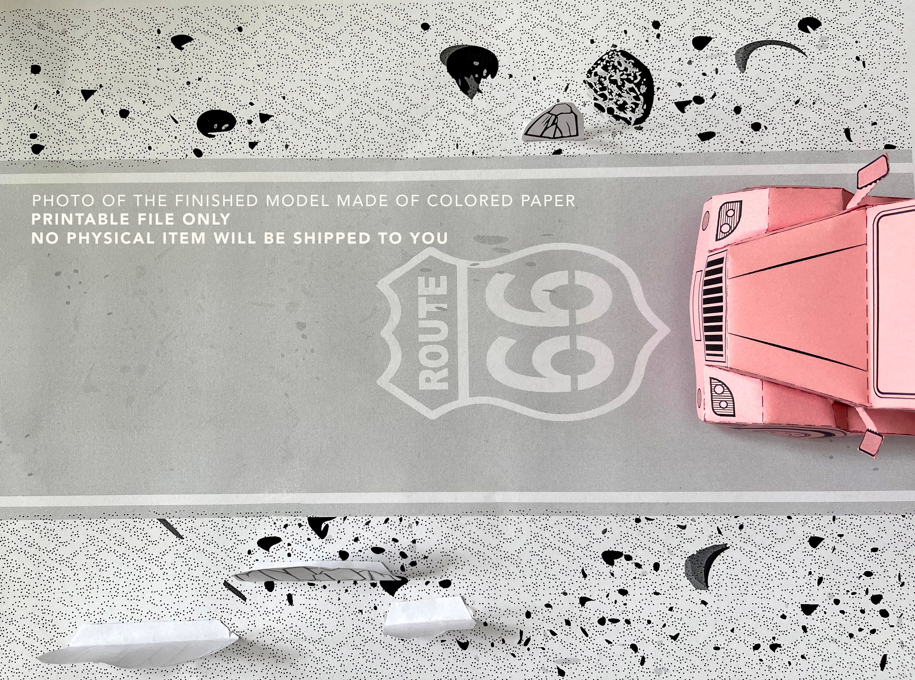 Printable Lorry Model, Paper Toy Lorry, Paper Truck DIY, American Lorry ...