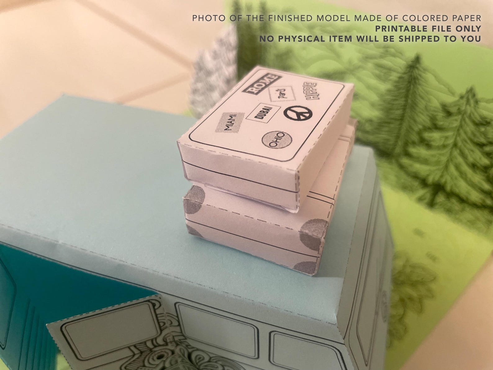 Printable Camper Van Model, DIY Camper Paper Toy, Paper Camping Car ...