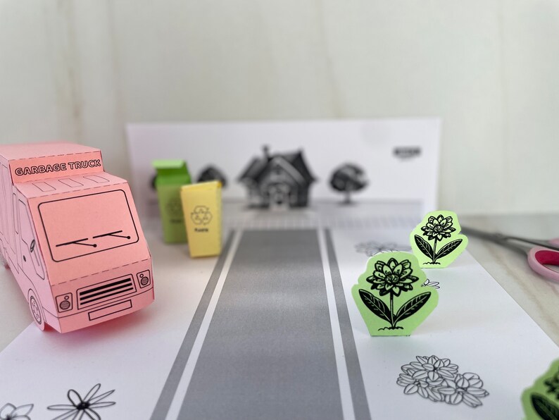 Printable Garbage Truck Model, Paper Trash Truck, Garbage Truck Paper ...