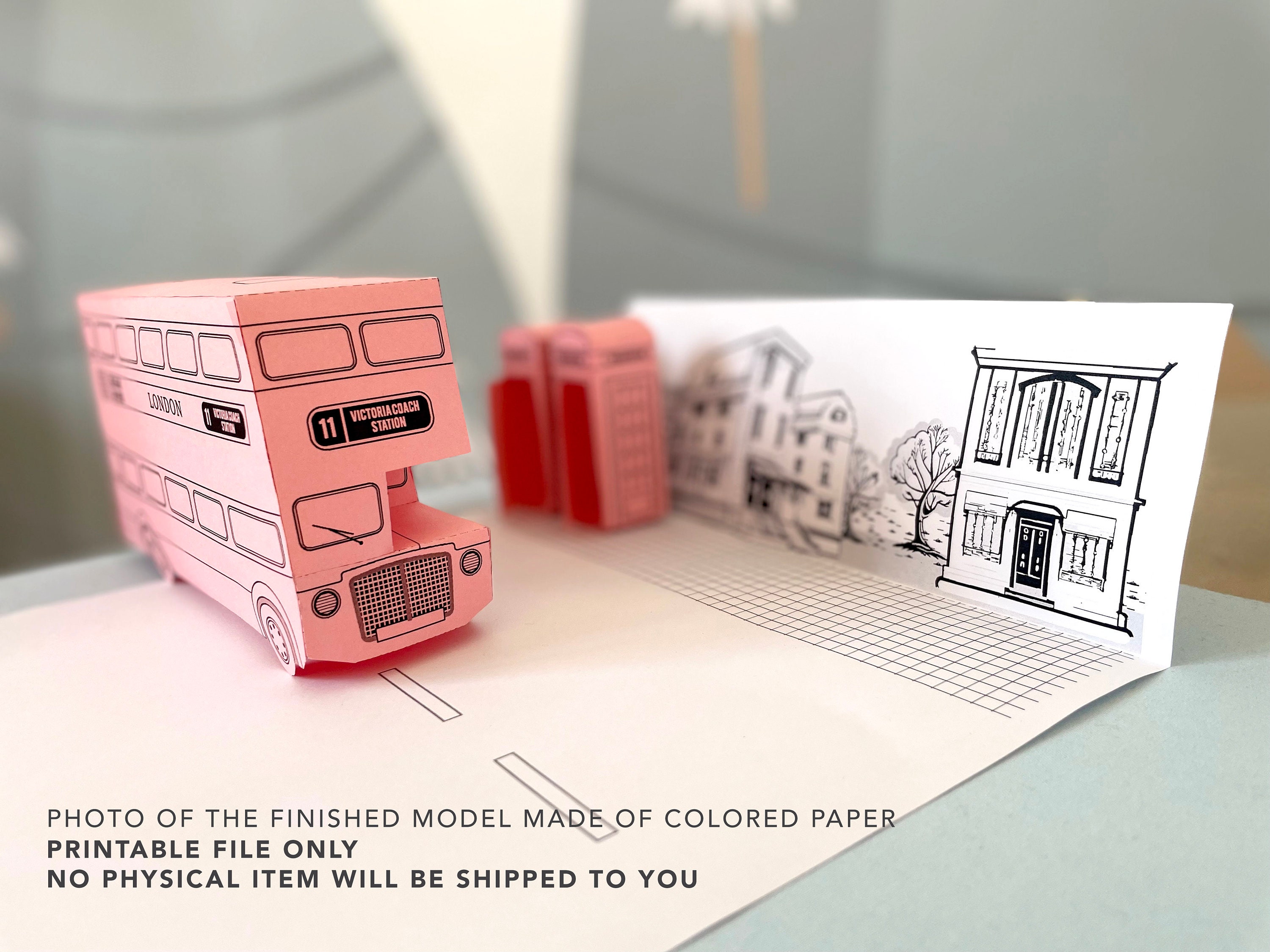 Printable Double Decker Paper Model, Double-decker DIY, English Bus ...