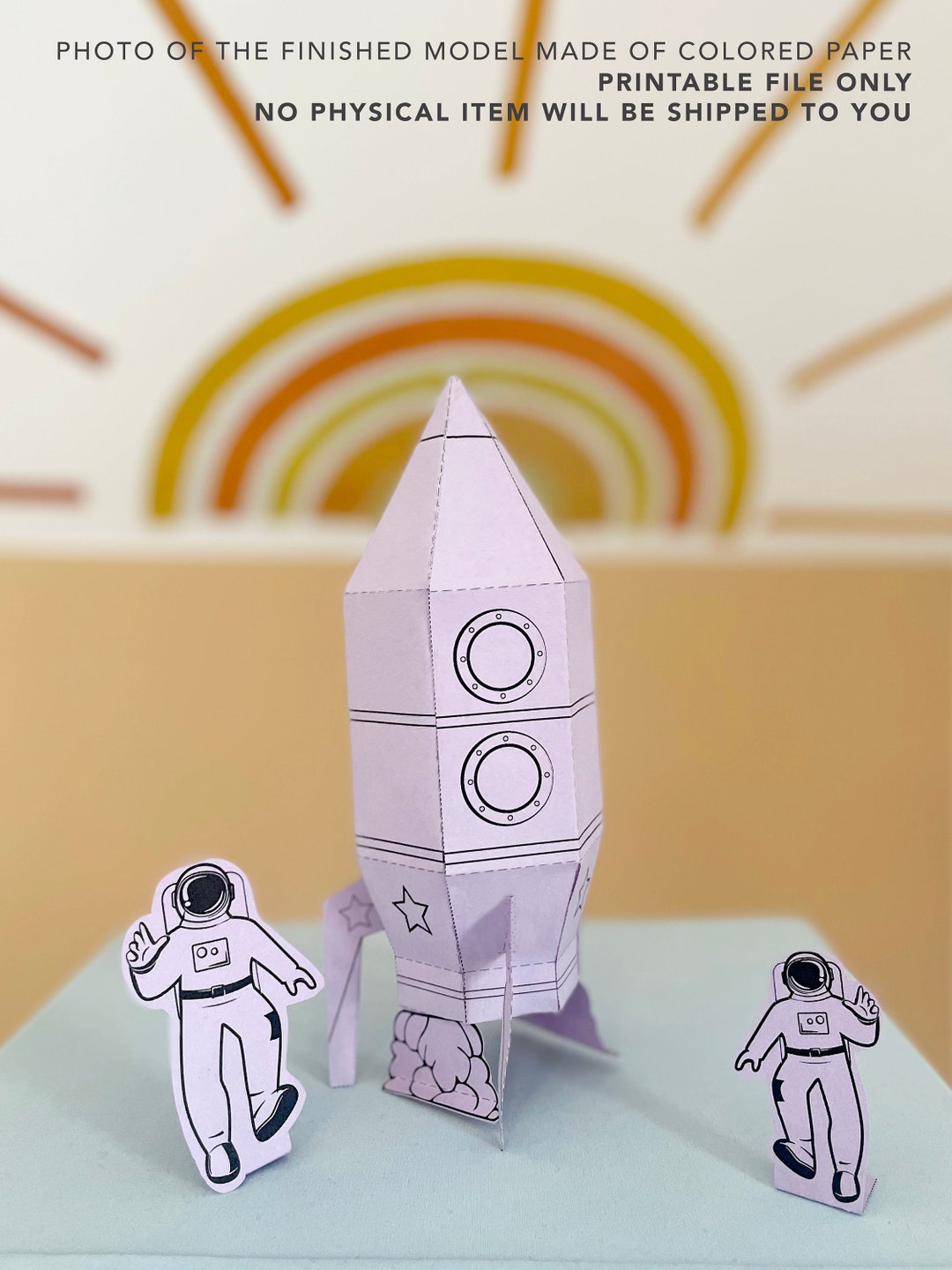 Printable Rocket Toy DIY, Paper Rocket Model, Space Rocket Toy, Digital ...