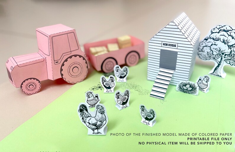Printable Farm Big Set DIY Paper Farm Model, Farm DIY Craft for Kids ...