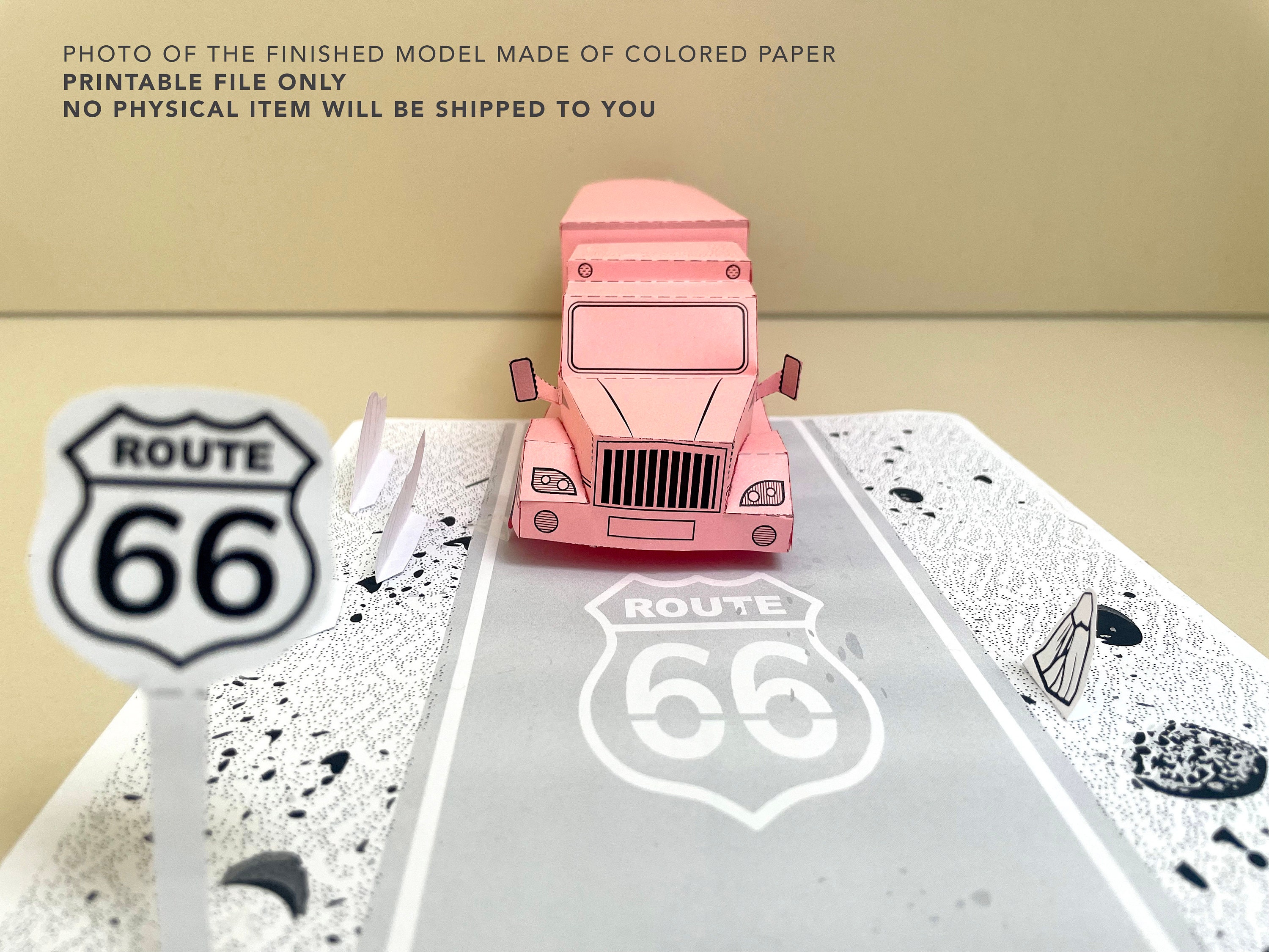 Printable Lorry Model, Paper Toy Lorry, Paper Truck DIY, American Lorry ...