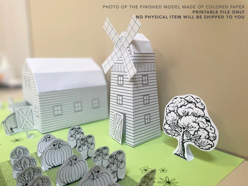 Printable Farm Big Set DIY Paper Farm Model, Farm DIY Craft for Kids ...