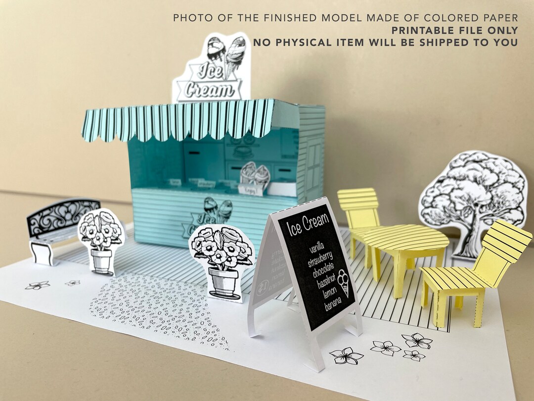 Printable Ice Cream Shop DIY, Ice Cream Store DIY, Ice Cream Parlour ...