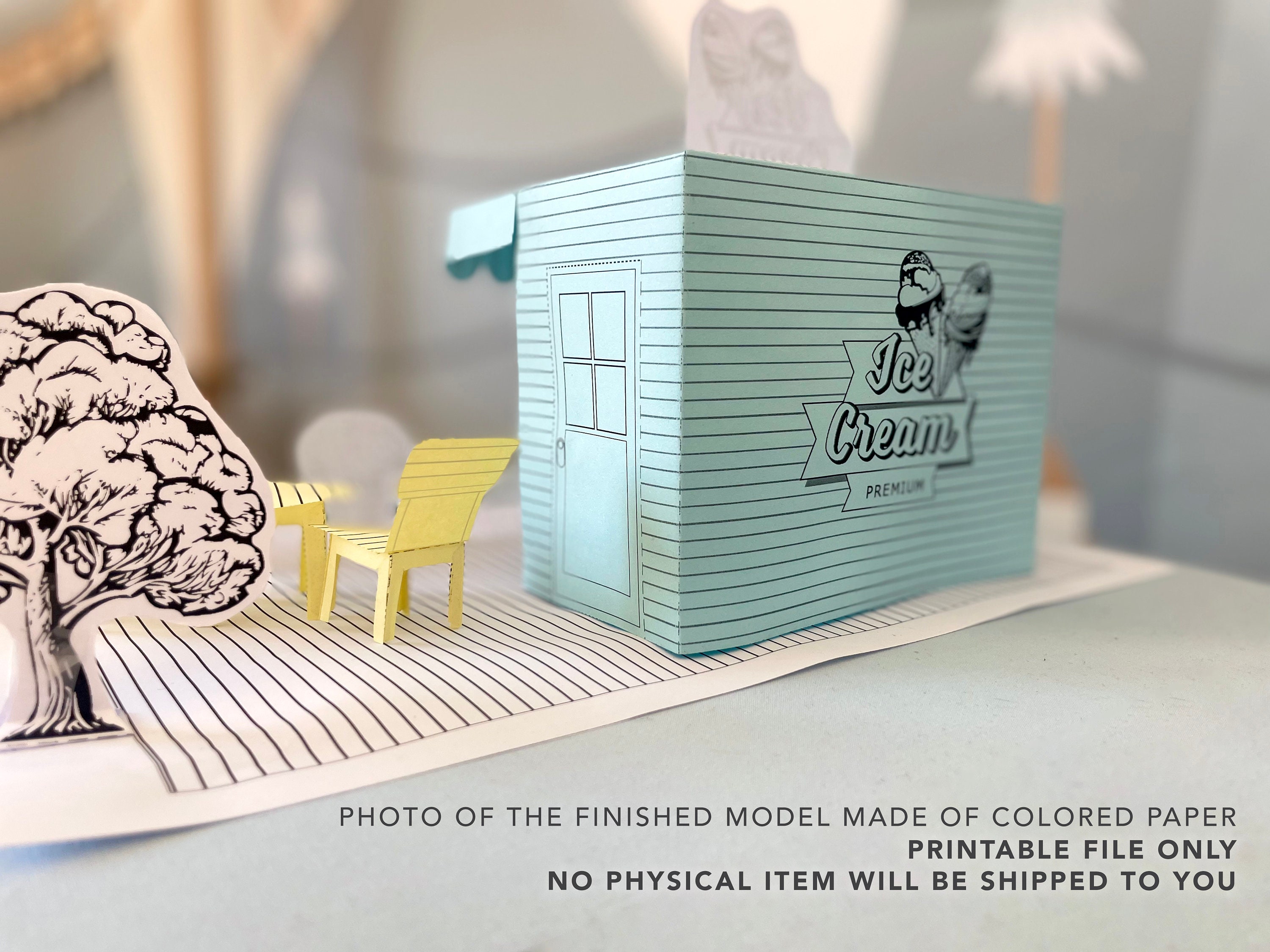 Printable Ice Cream Shop DIY, Ice Cream Store DIY, Ice Cream Parlour ...