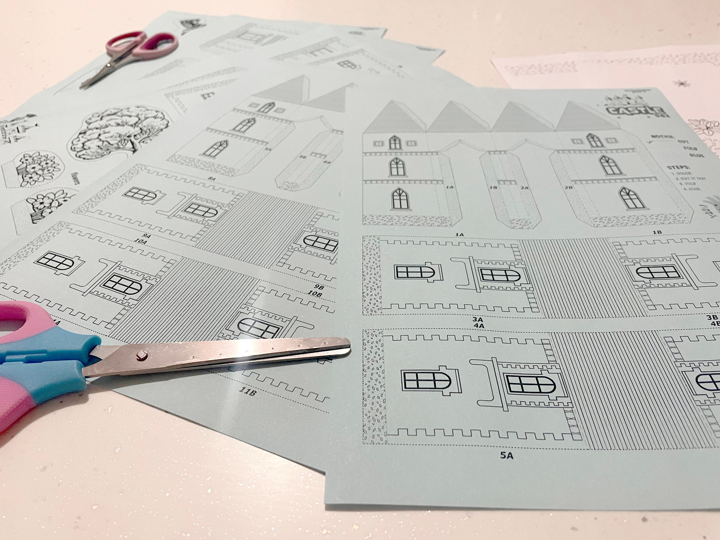 Castle Paper Toy, Printable Castle Model, Paper Castle Set, Printable ...