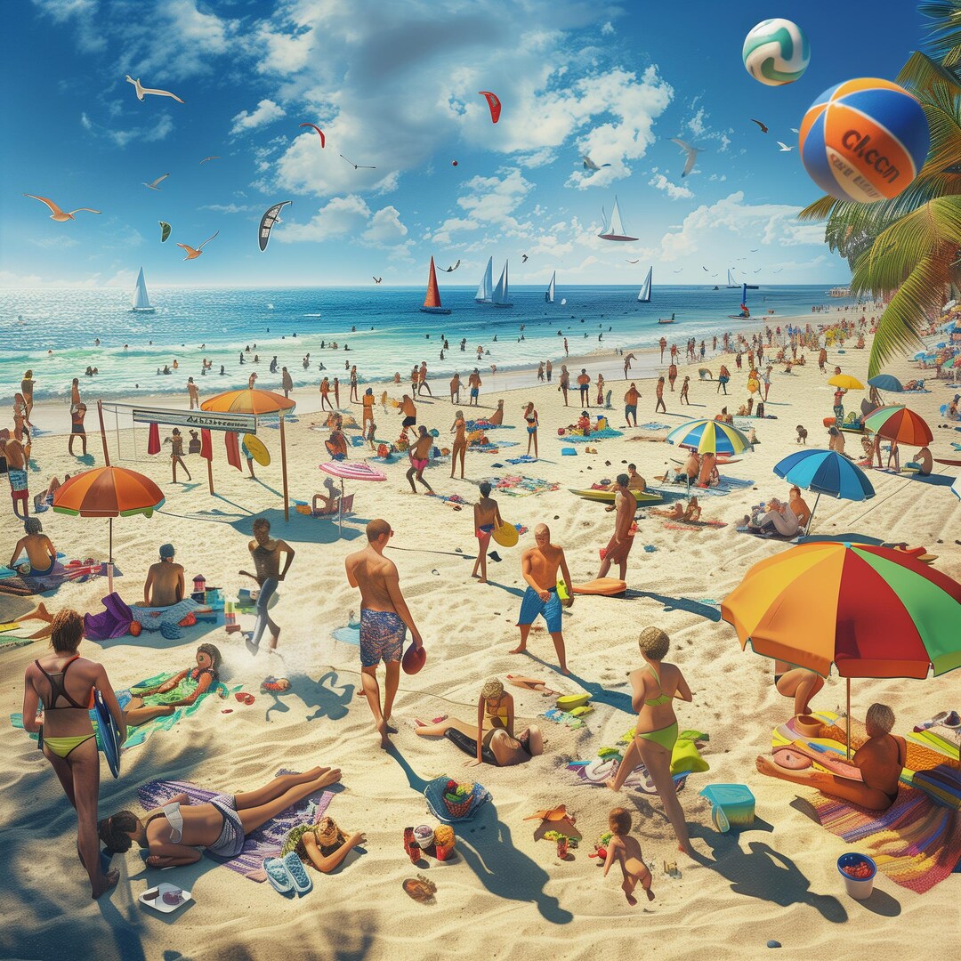 Poster Hidden Object Beach for Children Digital Download Picture Game ...