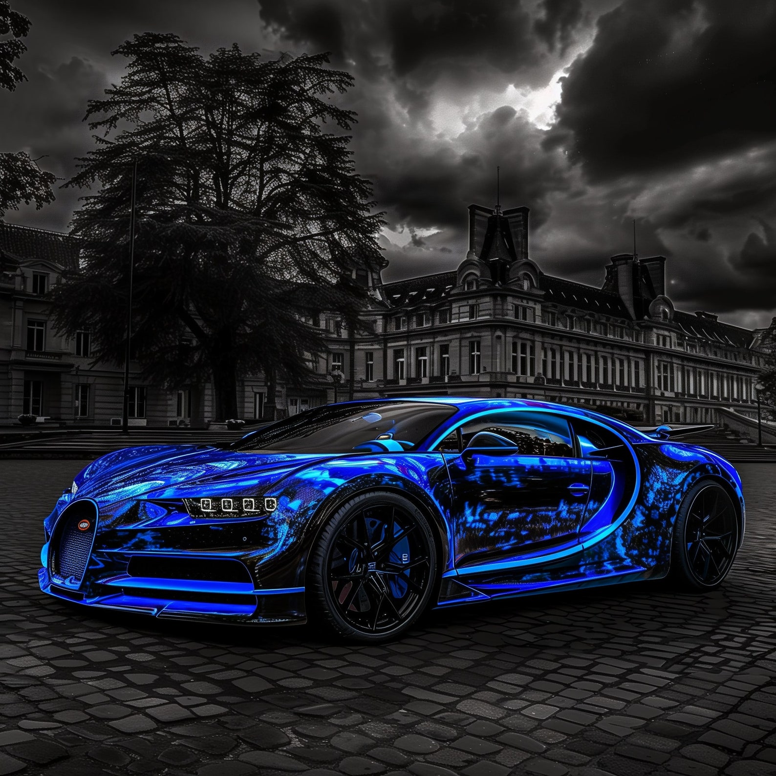 Poster Bugatti Chiron Cyberpunk Digital Download Image Wall Decoration ...