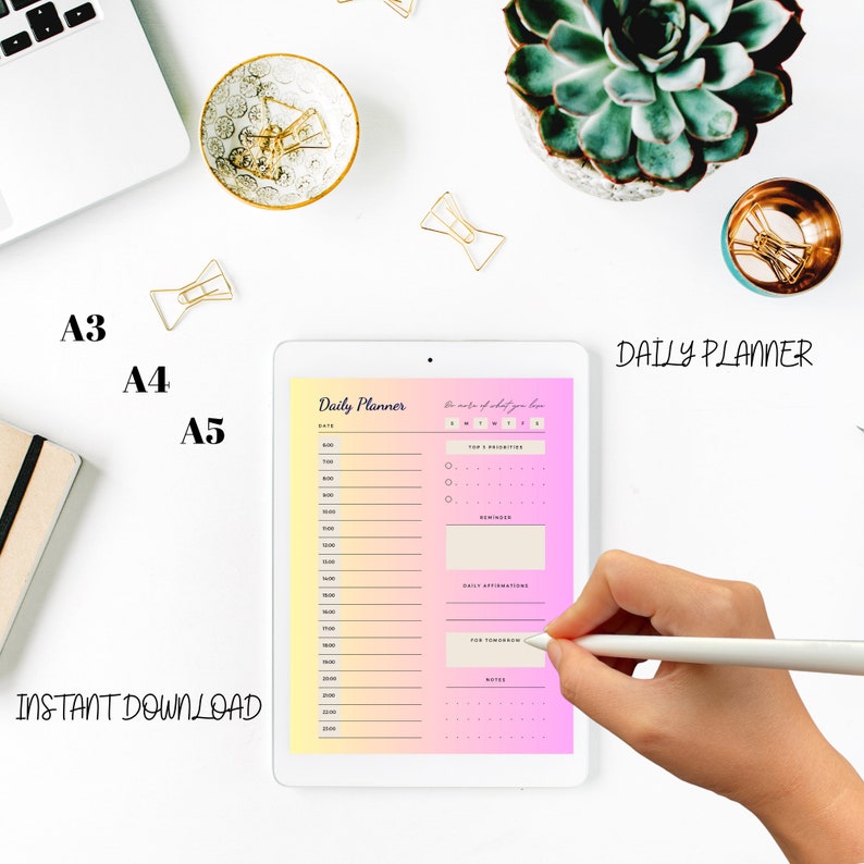 2024 Happy Planner: Digital Timer & Daily Planner Printable A5 A4 A3 - Etsy