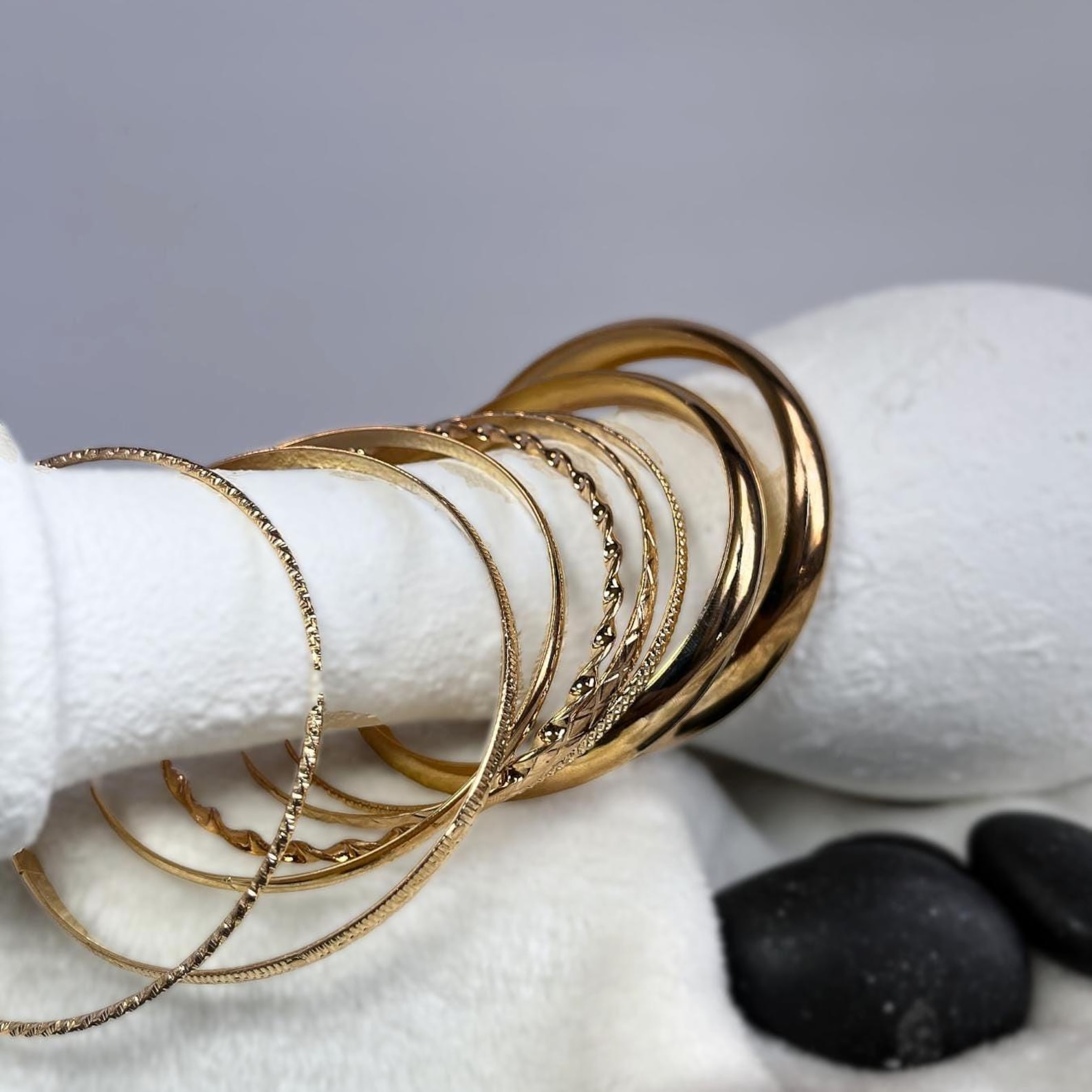 Timeless Shine Bangle Set – Gold Bangles for Women & Men – Statement ...